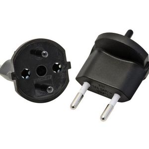 Fix-Adapter Schuko Adapter CH-Stecker Schweiz 2-polig (10A) - schwarz ...
