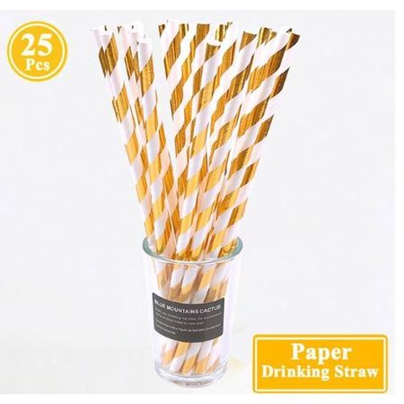 Papier Strohhalme (25 Stk.) - Cocktail Trinkhalme - Party Getränke Deko ...