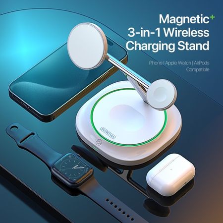 Duzzona - W16 3in1 MagSafe Qi Wireless Charger - 15W Schnellladegerät für Smartphone / Apple ...