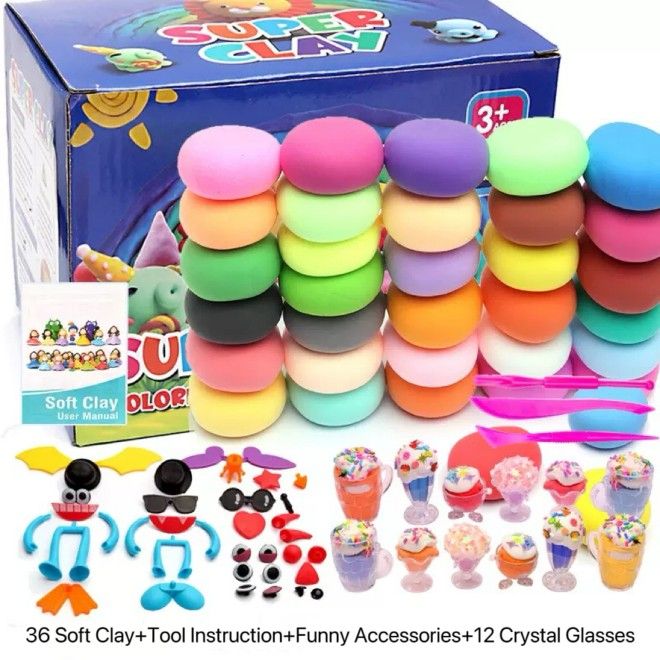 Plastilin Knet-Bastelkit für Kinder - DIY do it yourself - 36-teilig ...